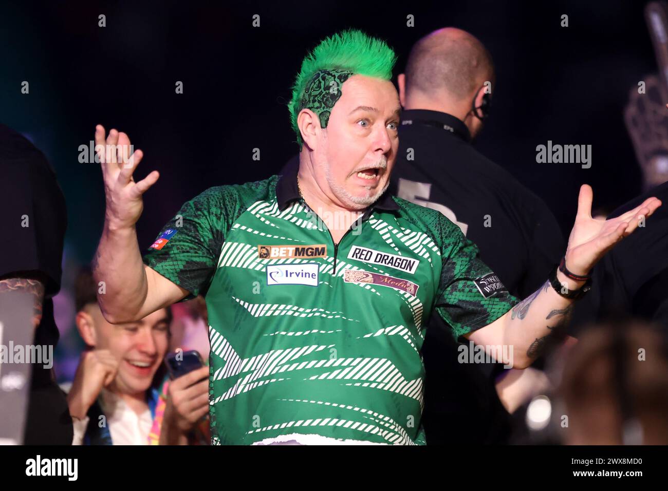 Peter Wright before the quarter-final match against Rob Cross during ...