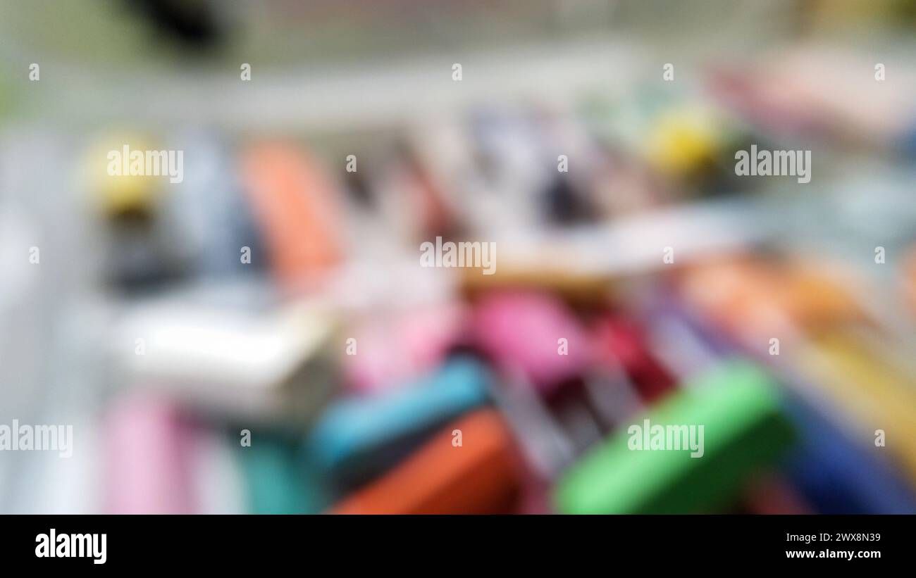 Macro blur photo of colorful crayon objects Stock Photo - Alamy