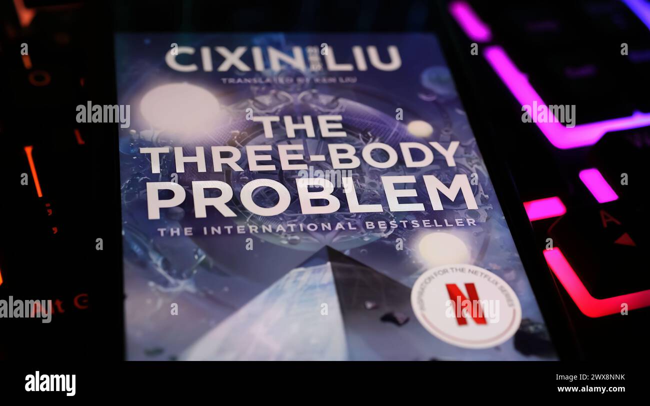 Viersen, Germany - March 9. 2024: Closeup of Cixin Liu the 3 Body ...