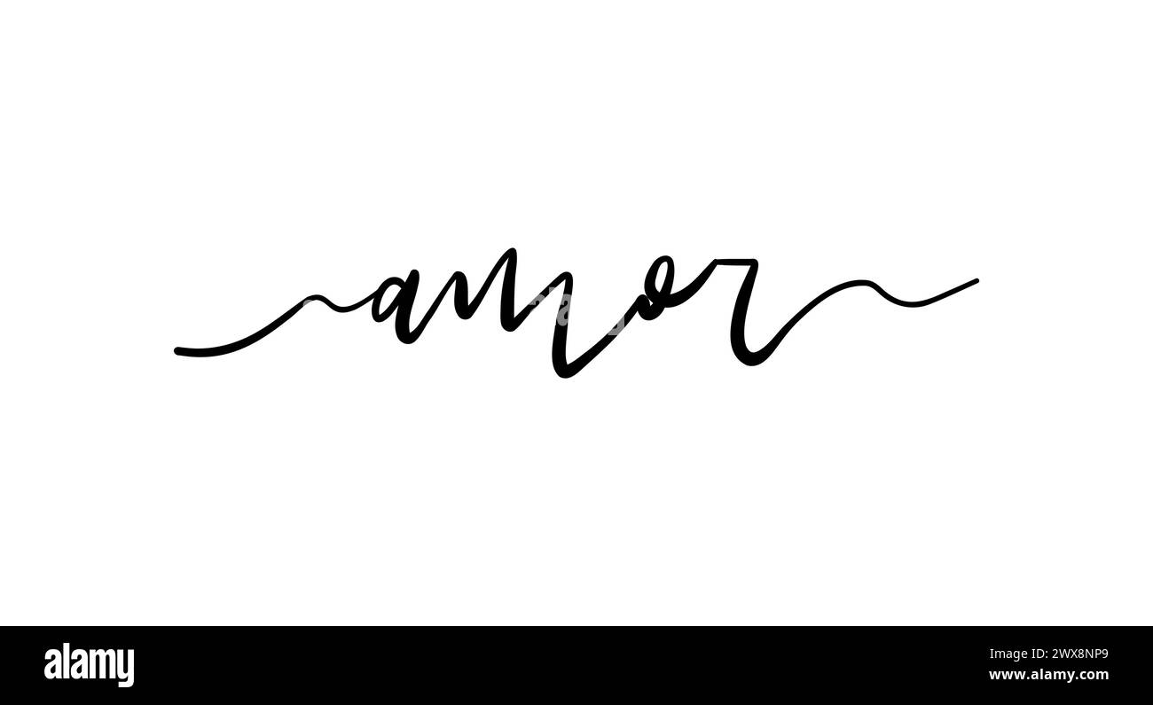 Amor card. Hand drawn positive quote. Modern brush calligraphy ...