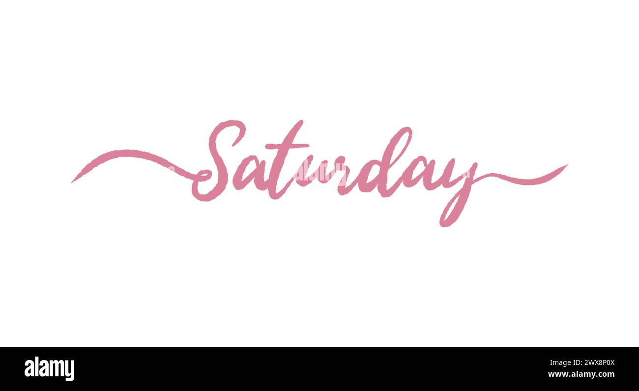 Saturday - lettering vector isolated on white background Stock Vector ...