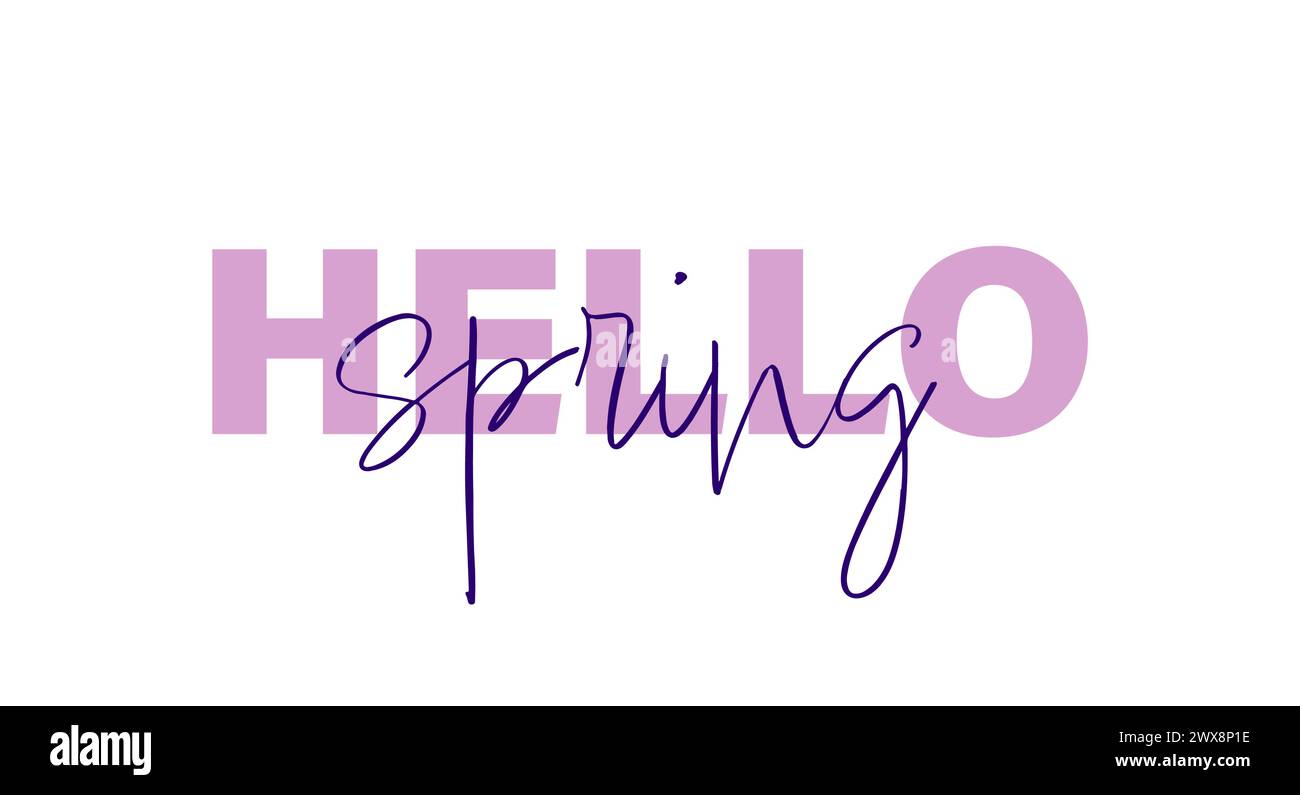 Hello Spring - lettering vector isolated on white background Stock ...
