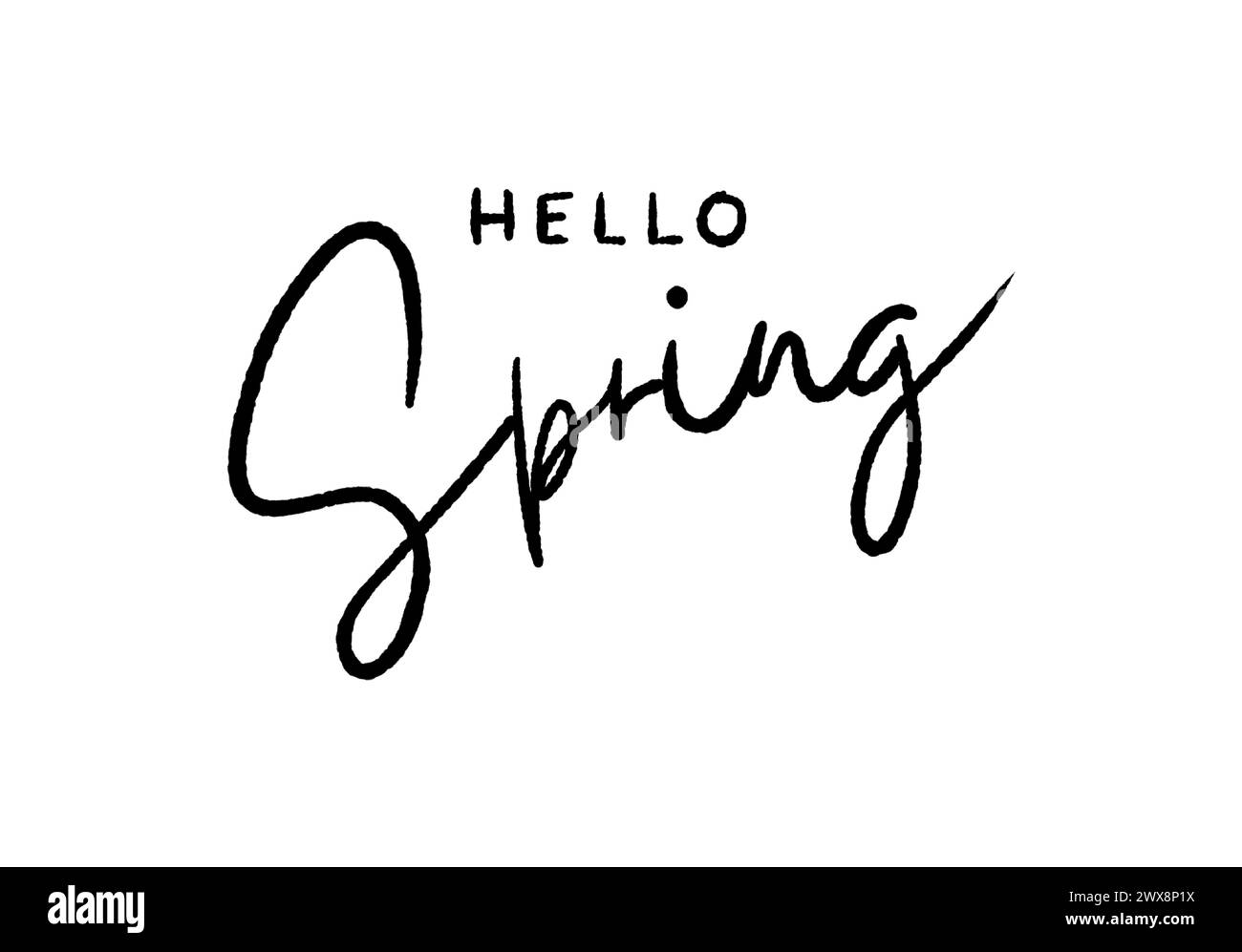 Hello Spring - lettering vector isolated on white background Stock ...
