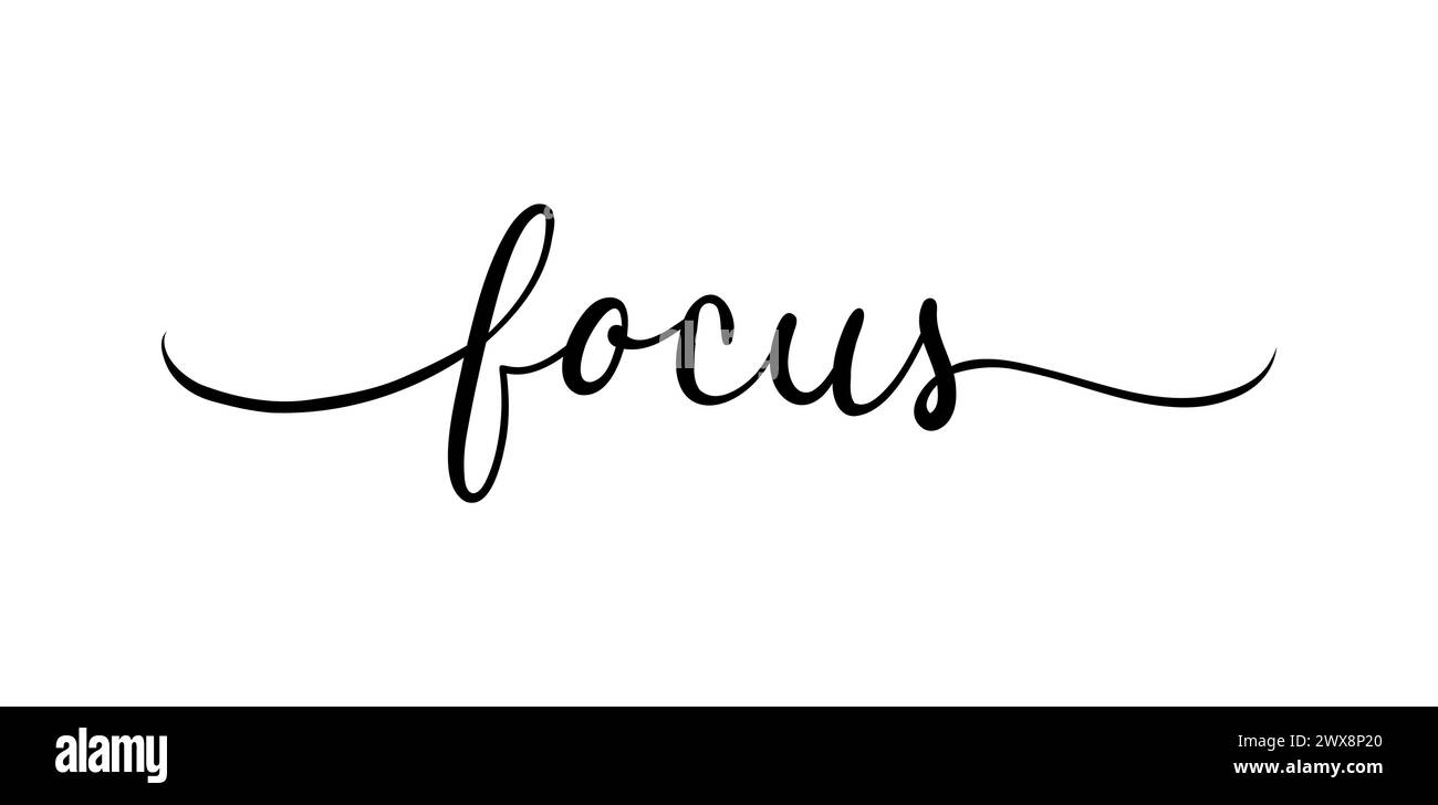 Focus - lettering vector isolated on white background Stock Vector ...