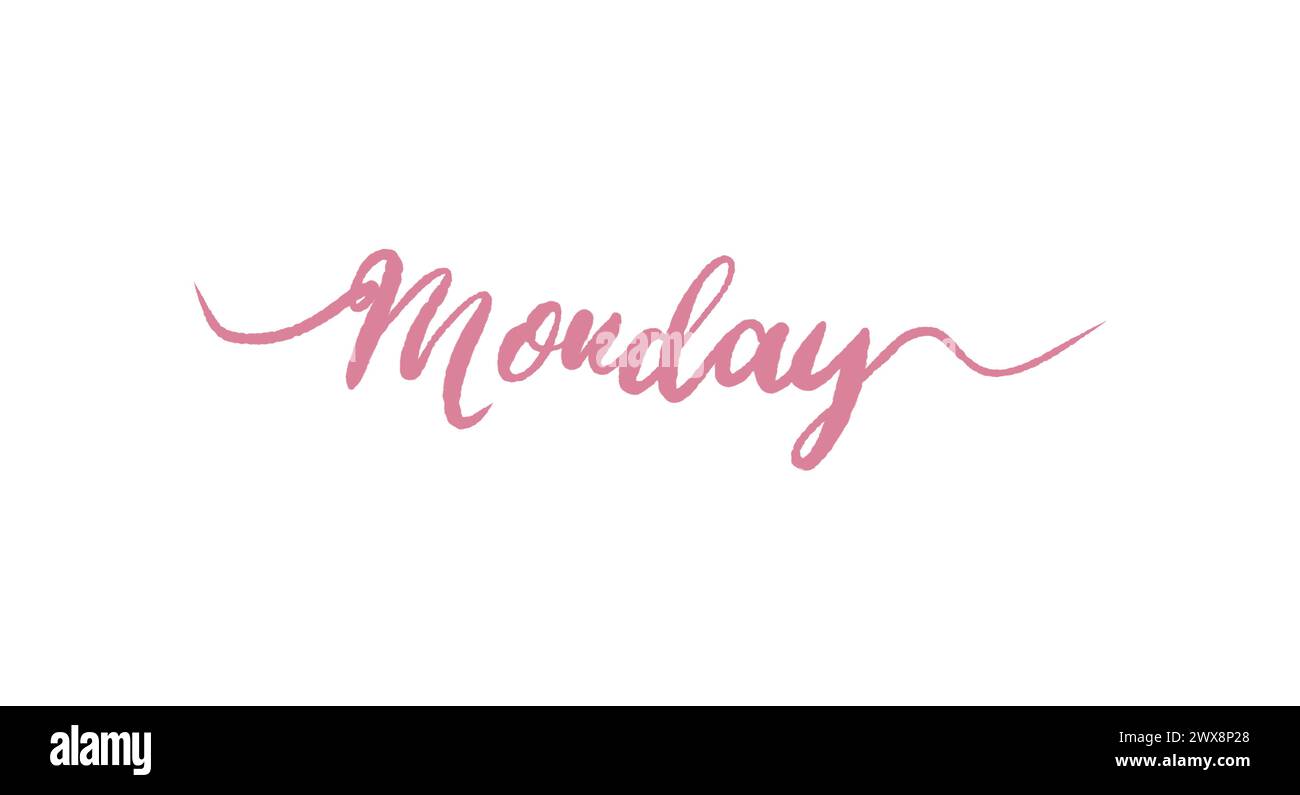 Monday - lettering vector isolated on white background Stock Vector ...