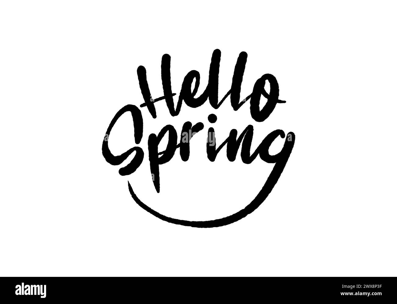 Hello Spring - lettering vector isolated on white background Stock ...