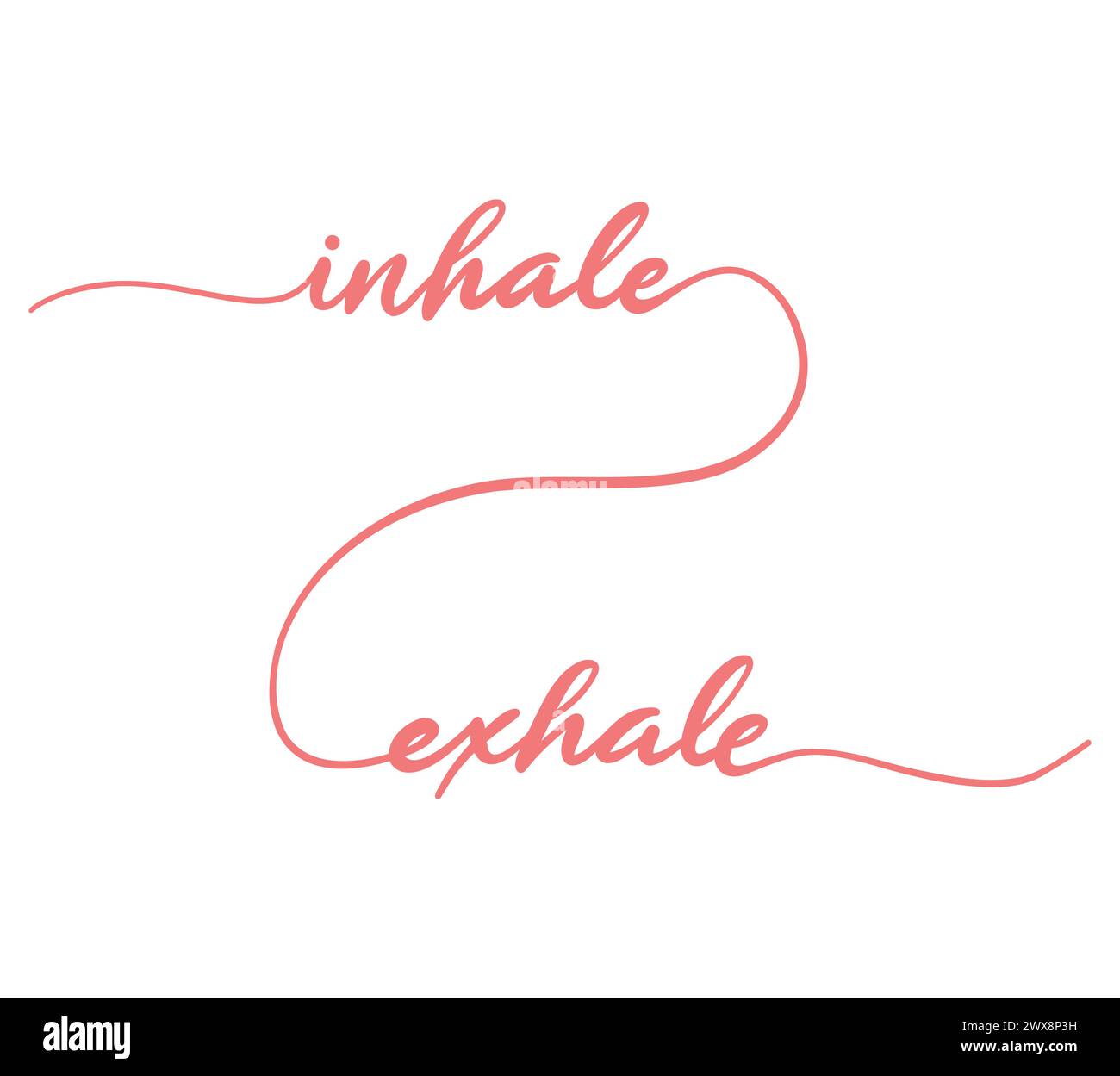 Inhale and Exhale card. Hand drawn positive quote. Modern brush ...