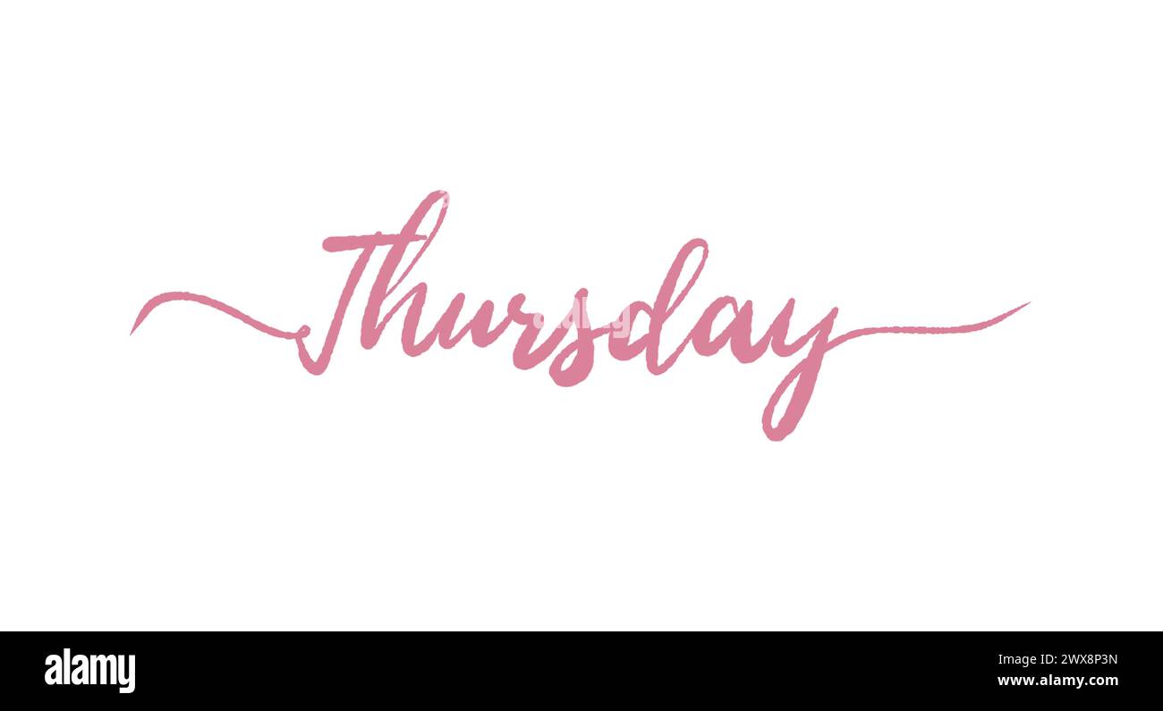Thursday - lettering vector isolated on white background Stock Vector ...