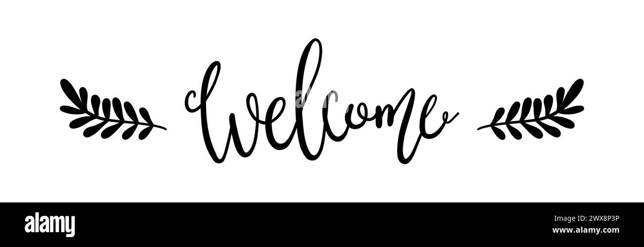 Welcome - lettering vector isolated on white background Stock Vector ...
