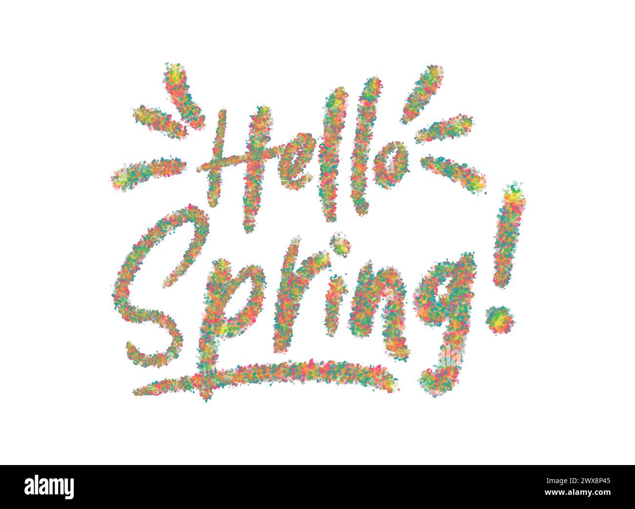 Hello Spring - lettering vector isolated on white background Stock ...