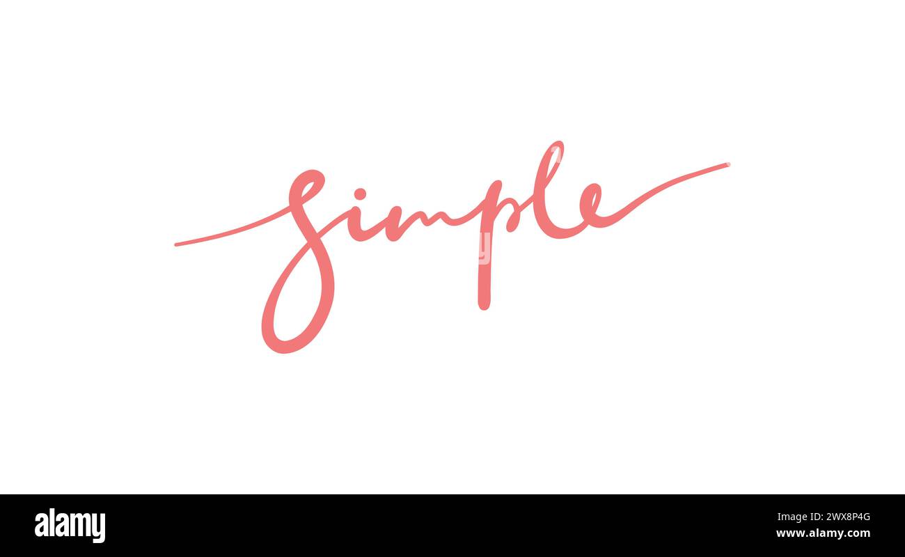 Simple - lettering vector isolated on white background Stock Vector ...