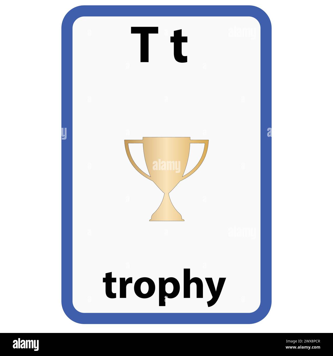 Alphabet flashcard for children with the letter t from trophy Stock ...