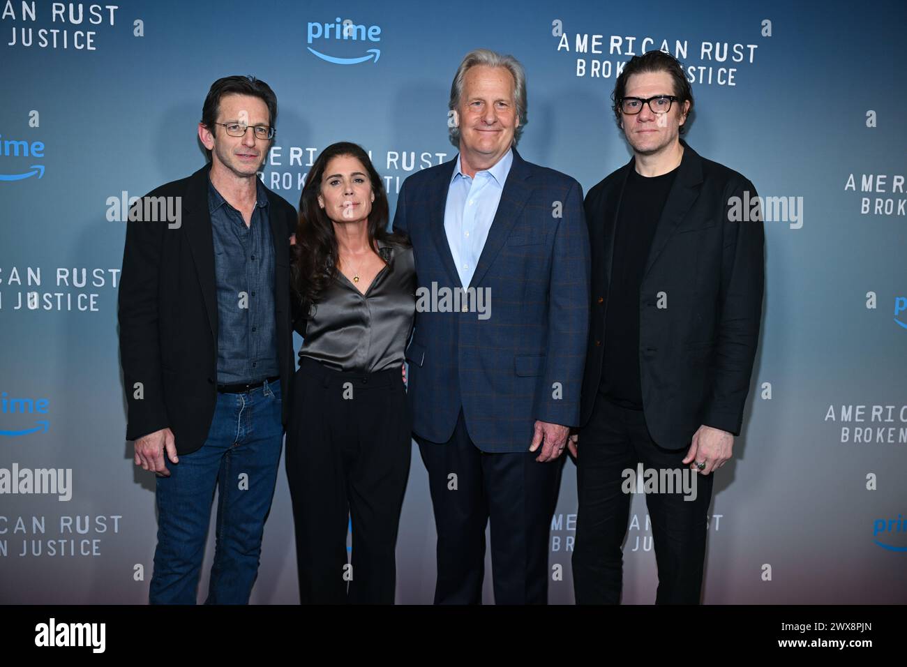 Dan Futterman, Maura Tierney, Jeff Daniels and Adam Rapp Stock Photo ...