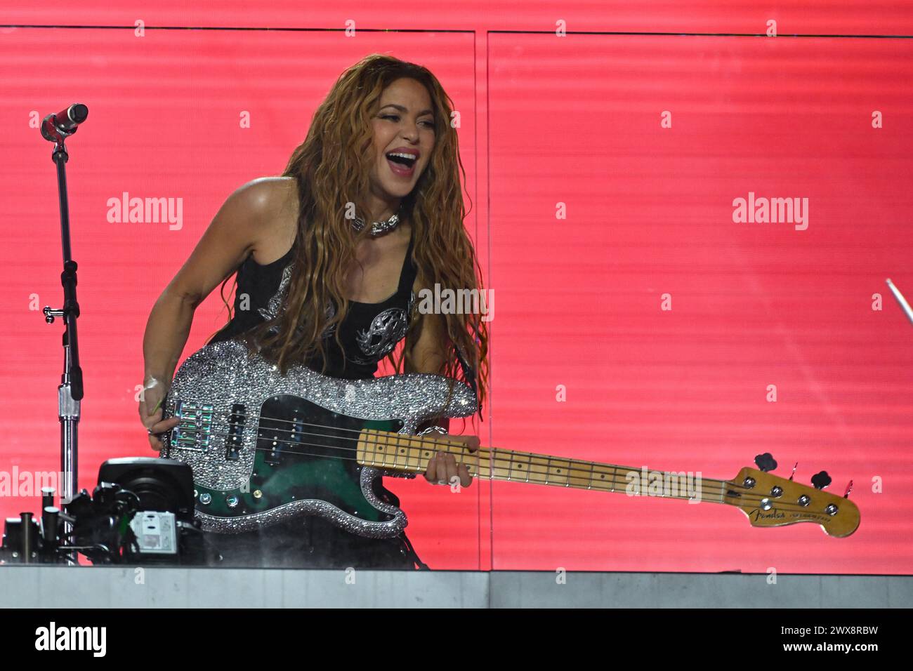Shakira performs live at TSX in Times Square on March 26, 2024 in New ...