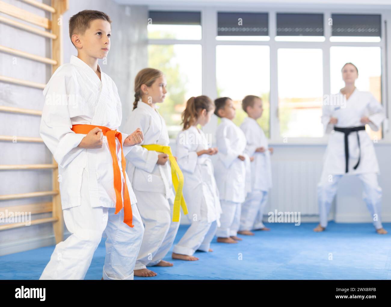 Kids during karate training. Martial arts. Active lifestyle concept ...