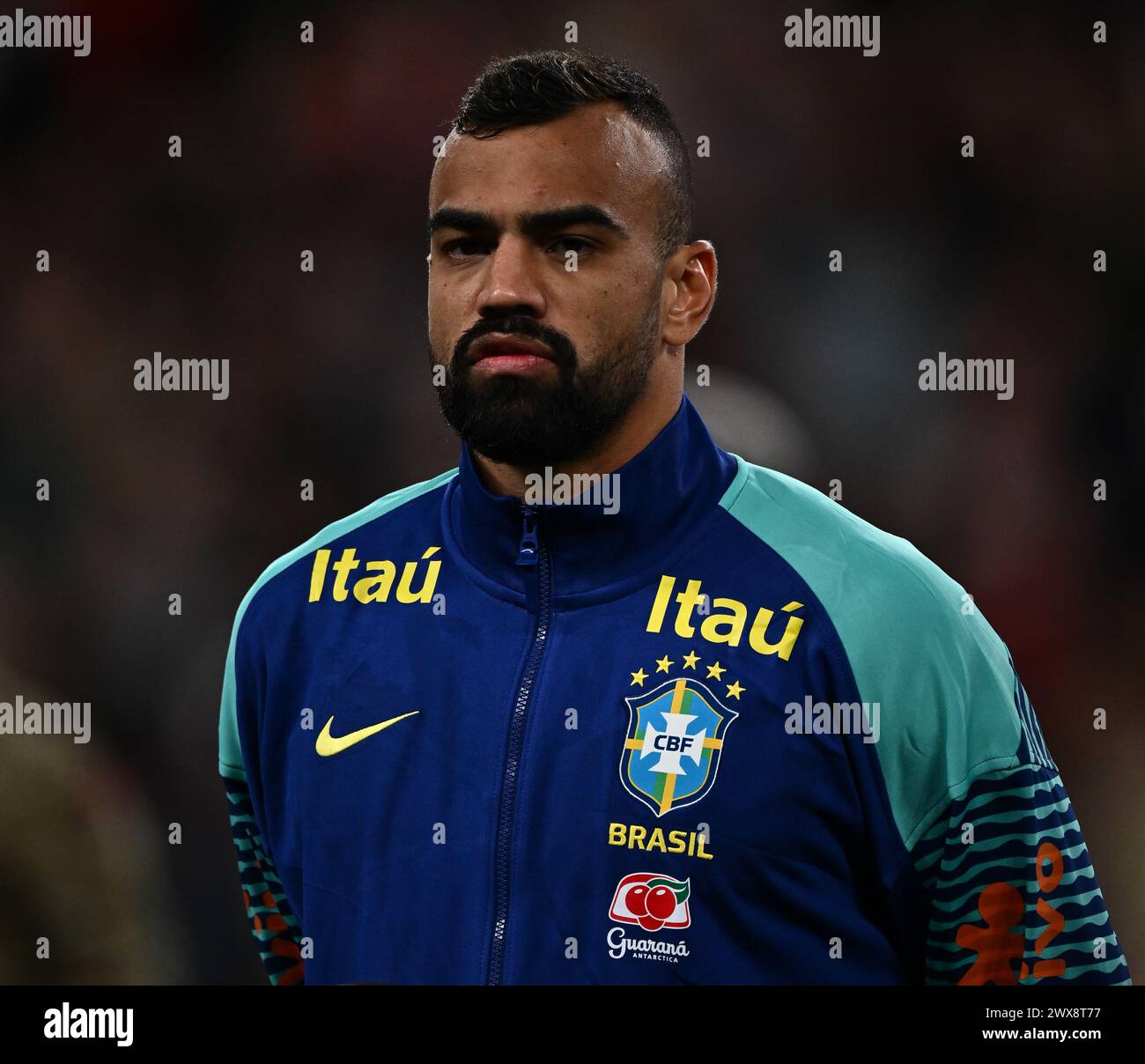 LONDON, ENGLAND - MARCH 23: Headshot, Fabricio Bruno of Brazil looks on ...
