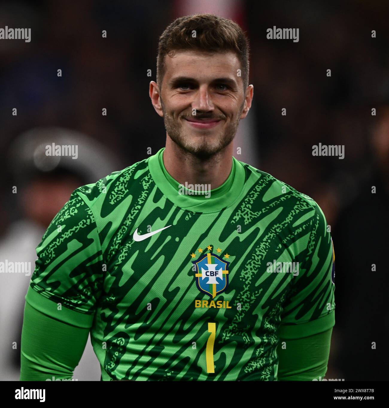 LONDON, ENGLAND - MARCH 23: Bento of Brazil looks on during the ...