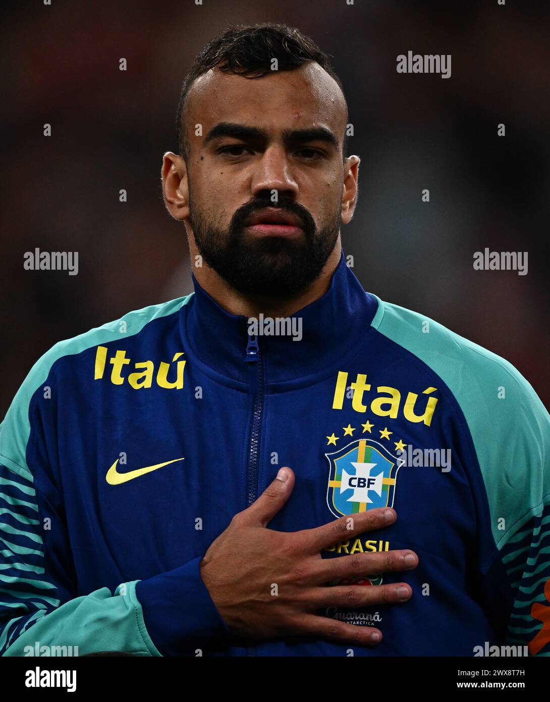 LONDON, ENGLAND - MARCH 23: Headshot, Fabricio Bruno of Brazil looks on ...