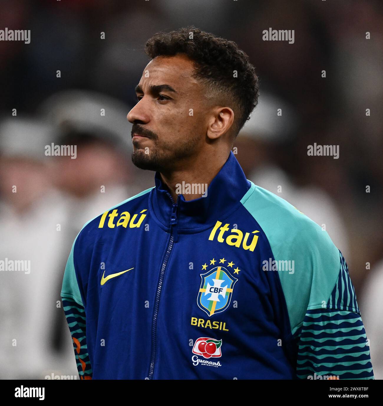 LONDON, ENGLAND - MARCH 23: Danilo of Brazil looks on during the ... LONDON, ENGLAND - MARCH 23: Danilo of Brazil looks on during the ...