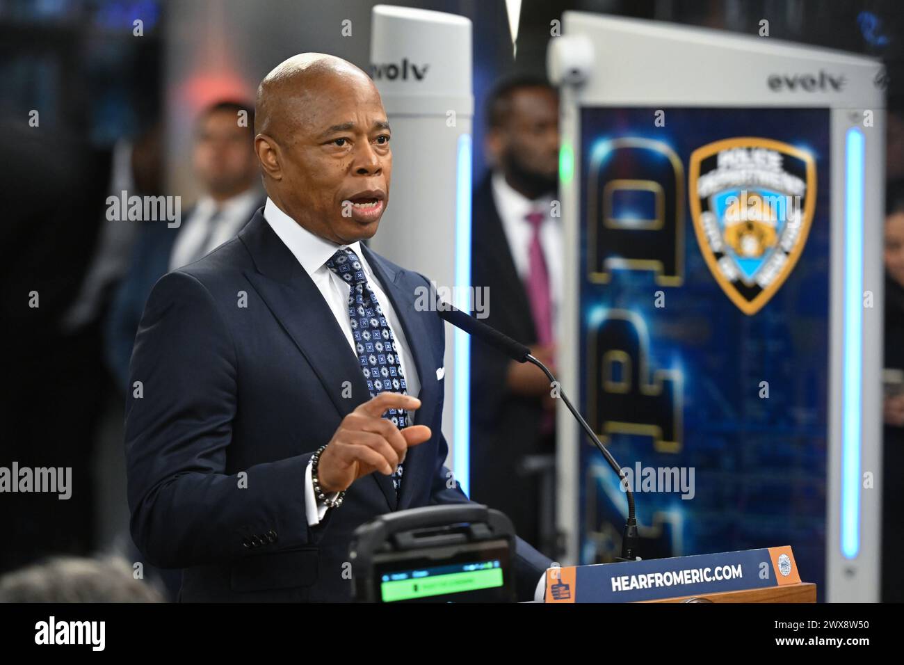 New York City Mayor Eric Adams announces a gun scanner pilot program at ...