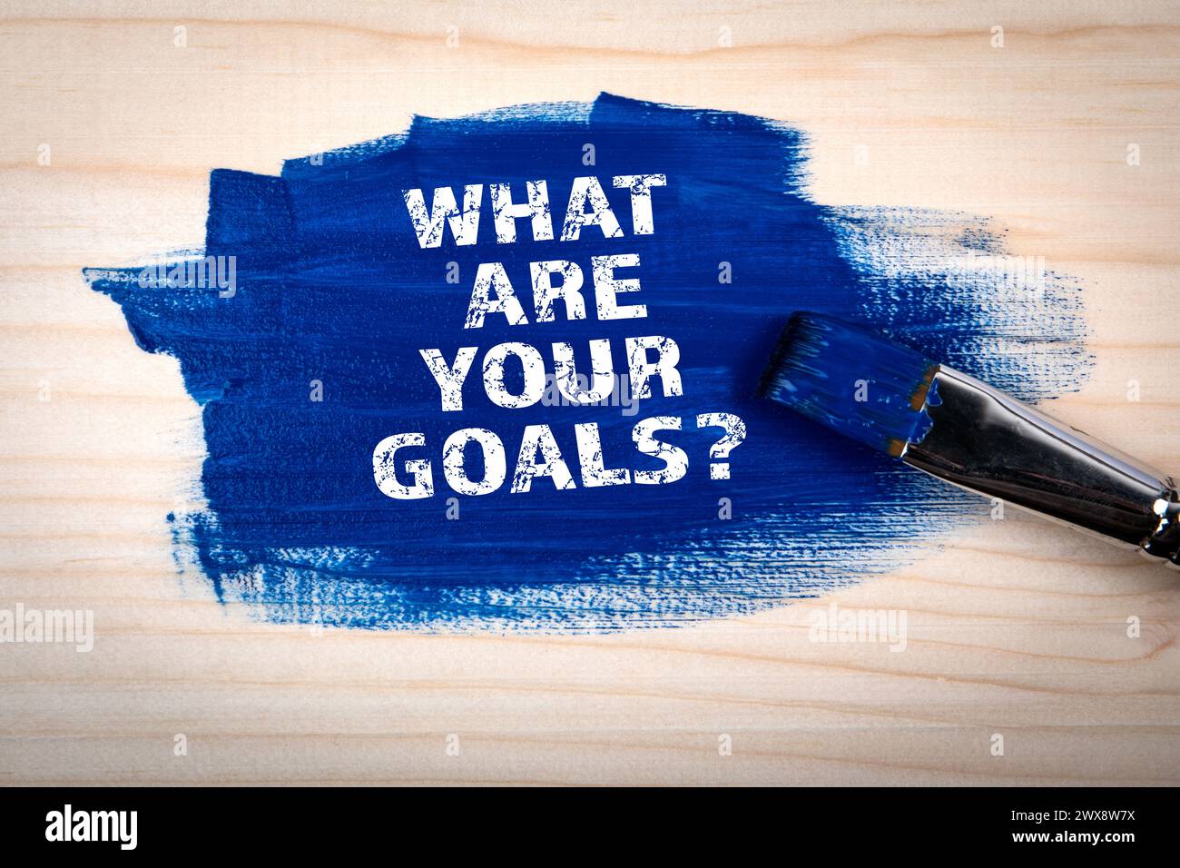 What Are Your Goals. Blue color on wood texture background Stock Photo ...