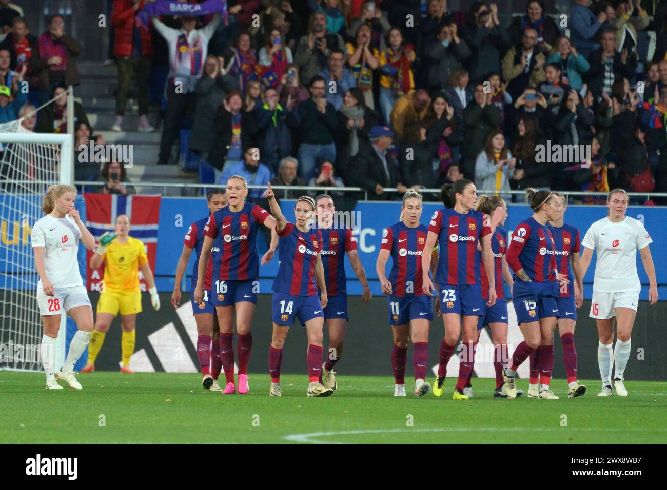 28th March 2024; Estadi Johan Cruyff, Barcelona, Spain, UEFA Womens ...