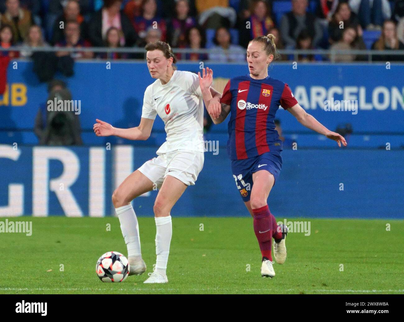 28th March 2024; Estadi Johan Cruyff, Barcelona, Spain, UEFA Womens ...
