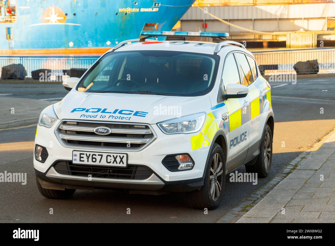 northumbria Ford police car in Blyth Northumberland UK Stock Photo - Alamy