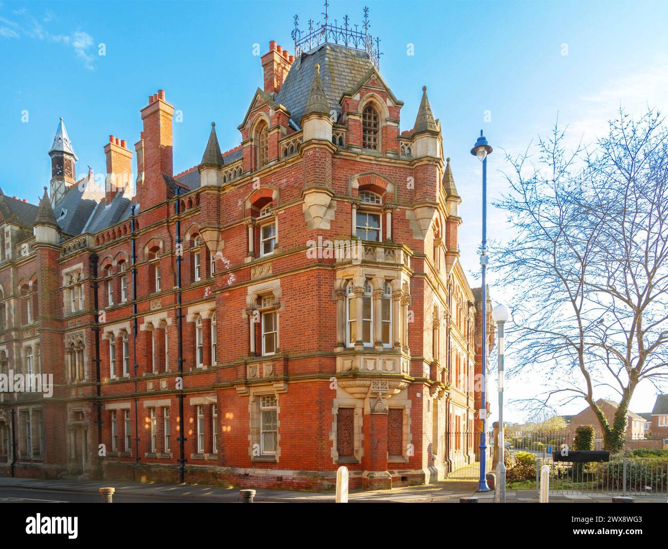 old red brick victorian police station in blyth northumberland uk Stock ...