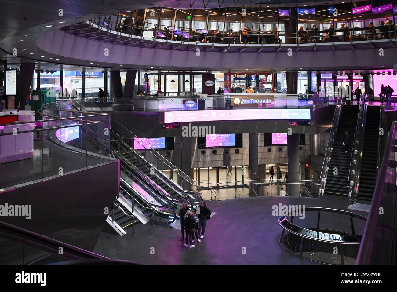 Fulton Street subway station on March 28, 2024 in New York City Stock ...