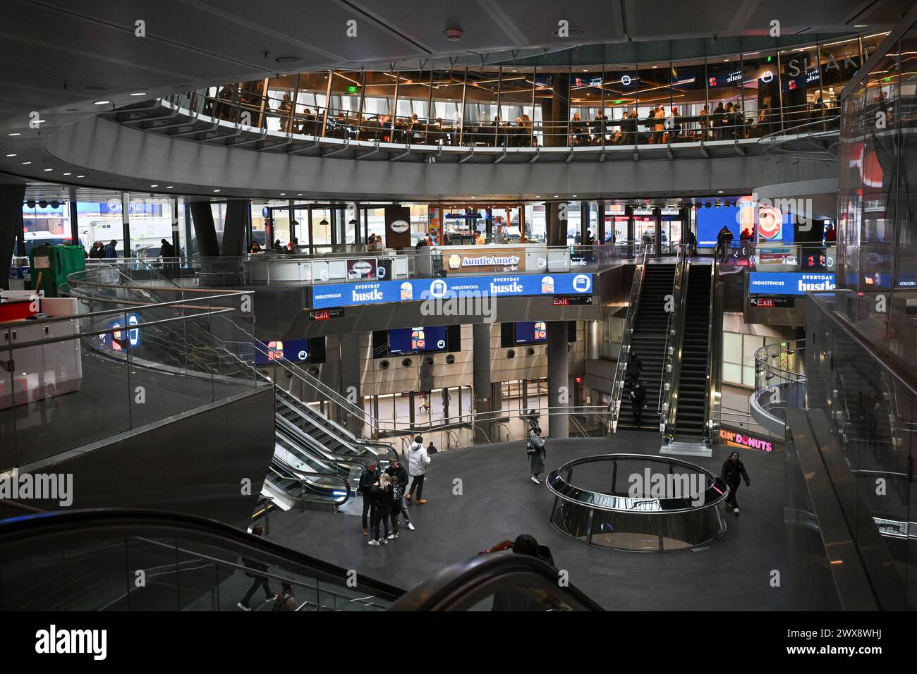 Fulton Street subway station on March 28, 2024 in New York City Stock ...