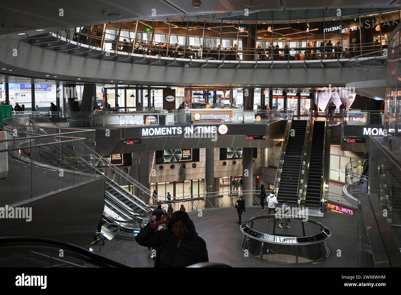 Fulton Street subway station on March 28, 2024 in New York City Stock ...