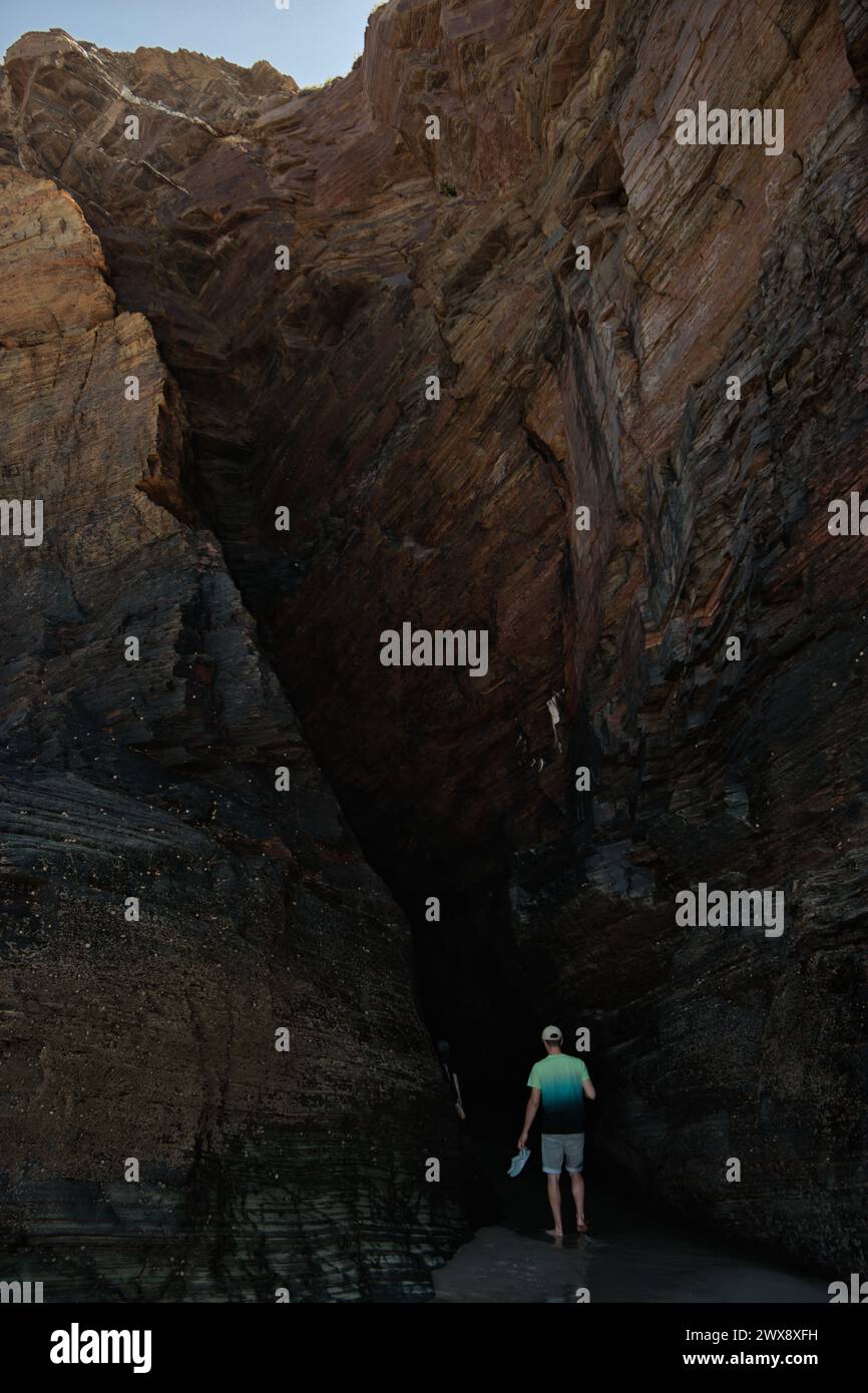Beach of the Cathedrals, passage between rocks Stock Photo - Alamy