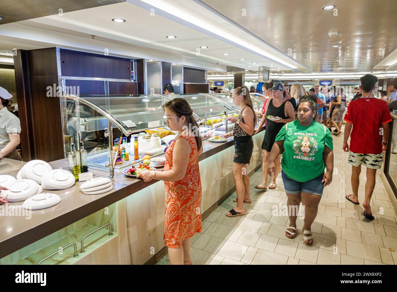 Miami Florida,PortMiami Port of Miami,onboard inside interior,Norwegian Joy Cruise Line ship,7 ...