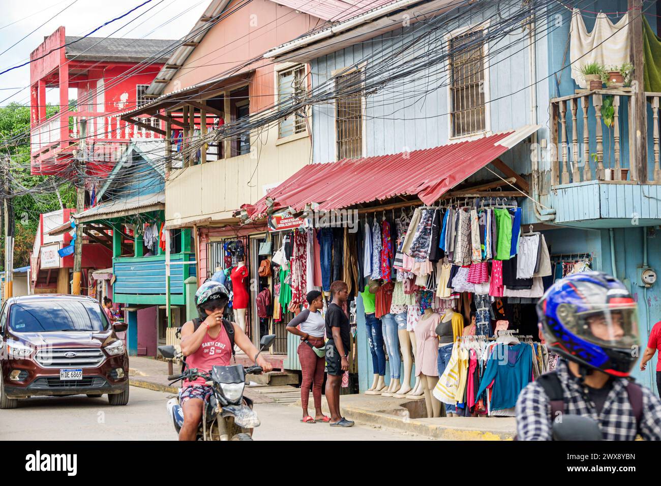 Port Roatan Honduras,Coxen Hole,Bay Islands,Main Street,traffic ...
