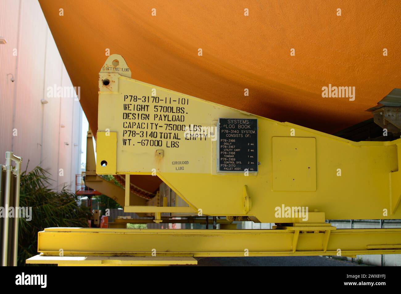 Detail of Space Shuttle Endeavour's massive fuel tank at the California ...