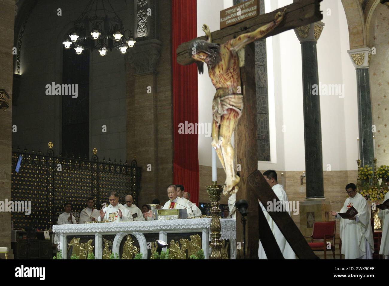Manila, Philippines. 28th Mar, 2024. Cardinal Jose Advincula leads the ...