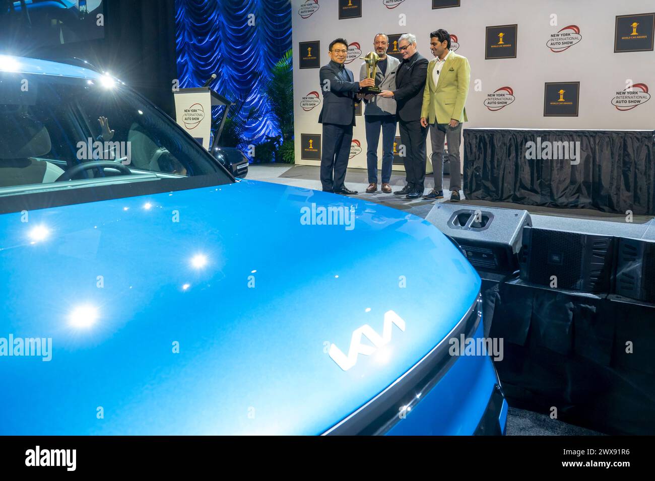 New York, United States. 27th Mar, 2024. (L-R) President & CEO of Kia ...