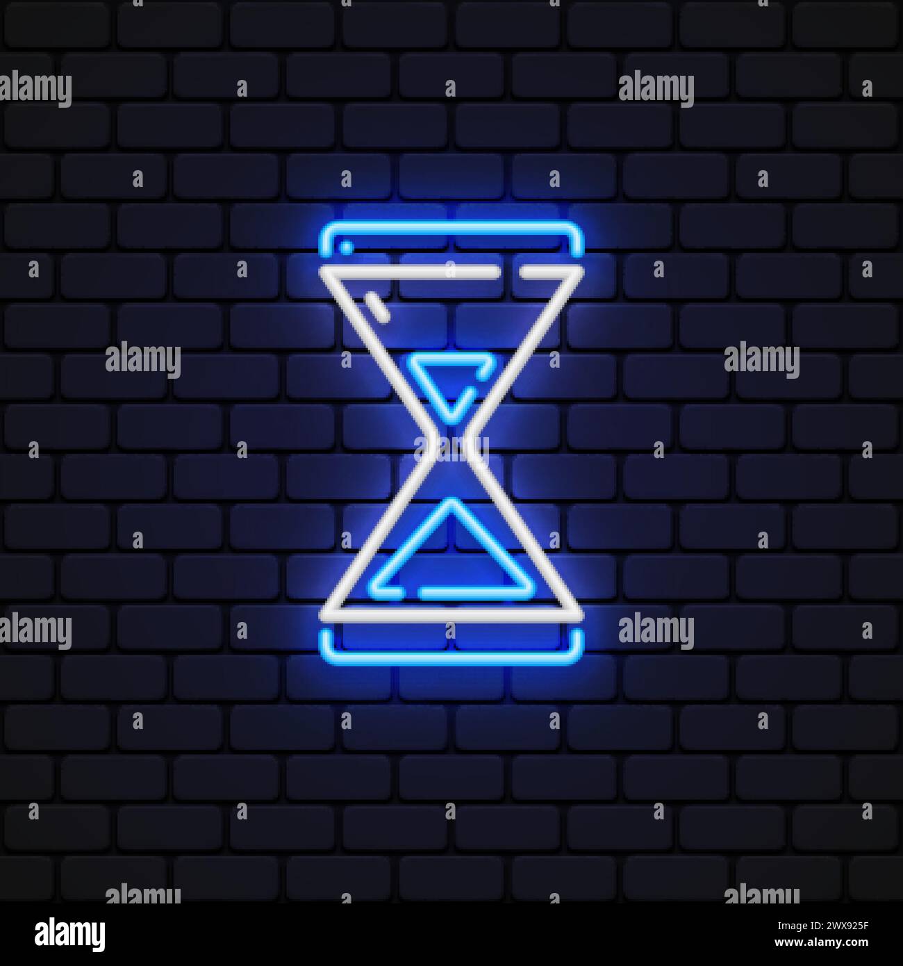 Clock neon time Stock Vector Images - Alamy