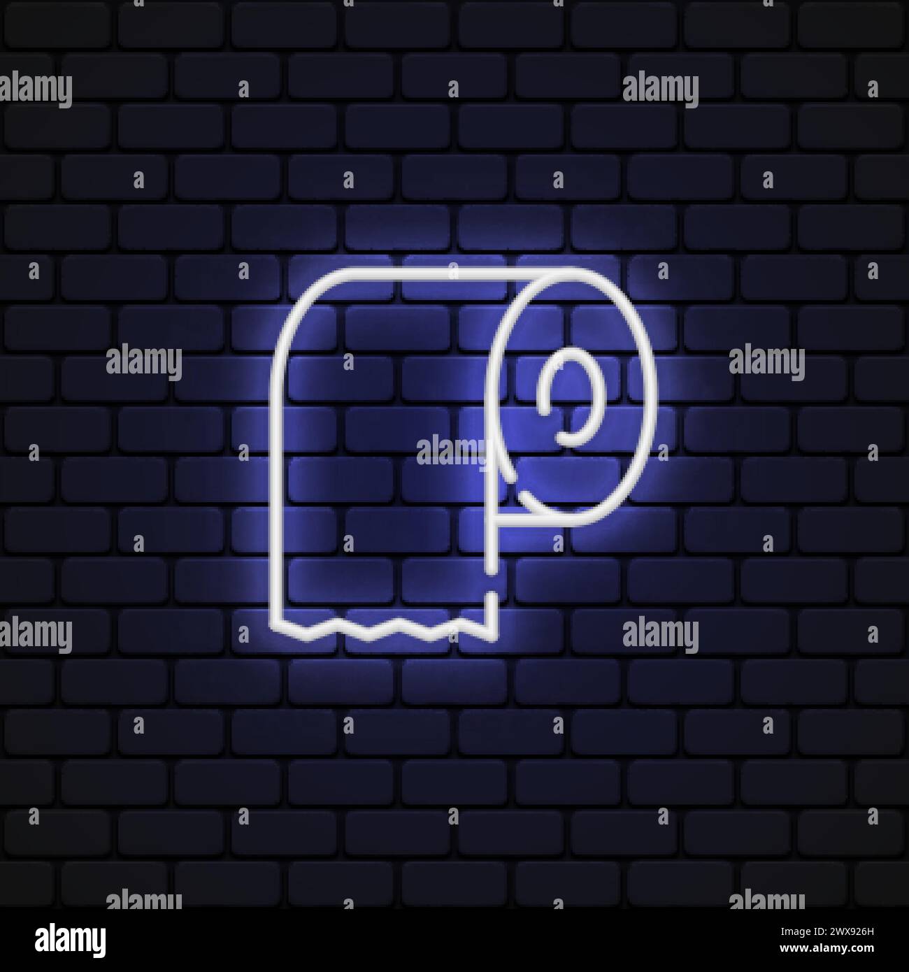 Toilet paper neon icon on black background for paper design. Vector ...