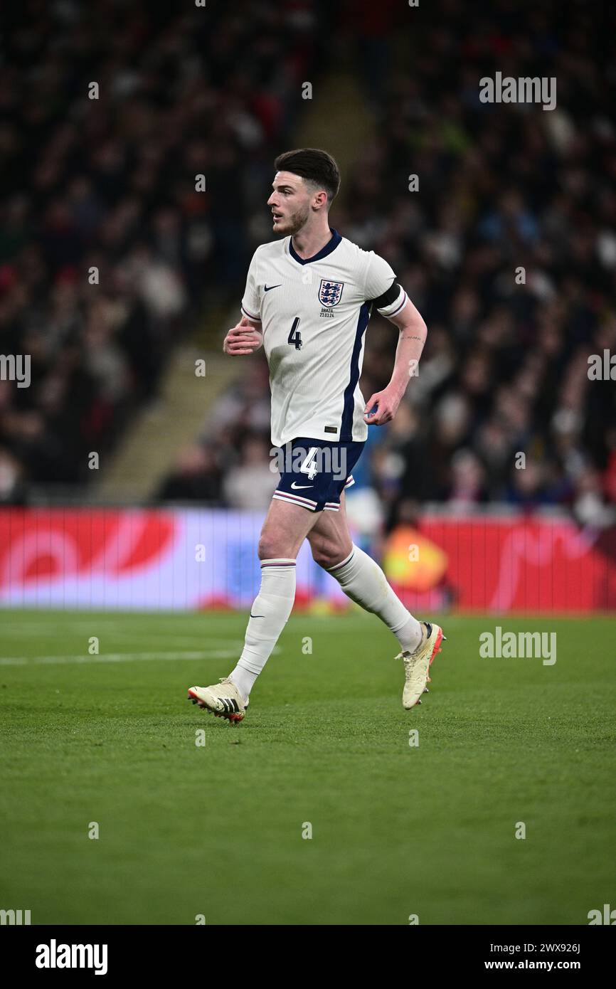 LONDON, ENGLAND - MARCH 23: Decland Rice of England in home kit, full ...