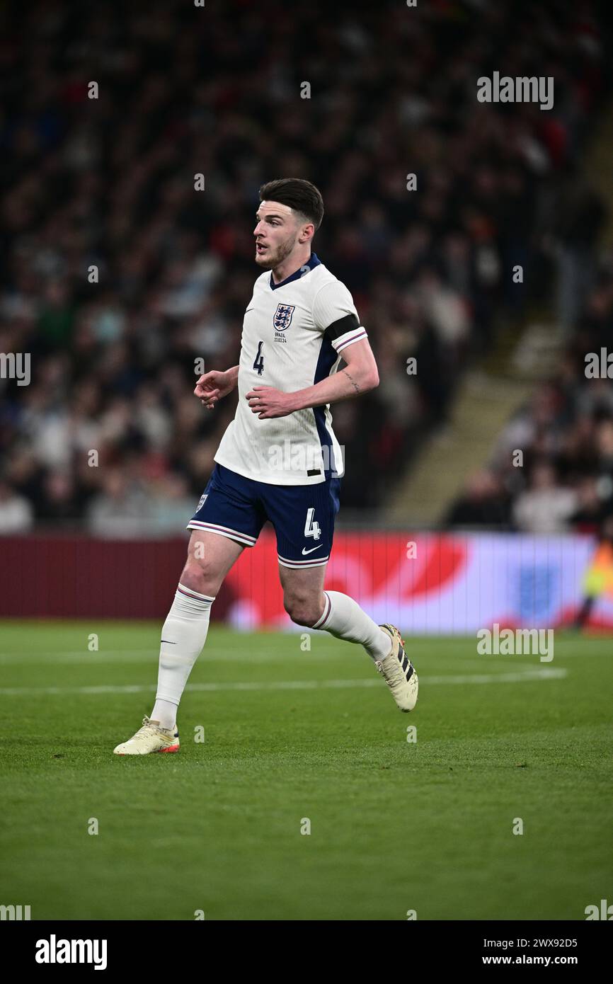 LONDON, ENGLAND - MARCH 23: Decland Rice of England in home kit, full ...