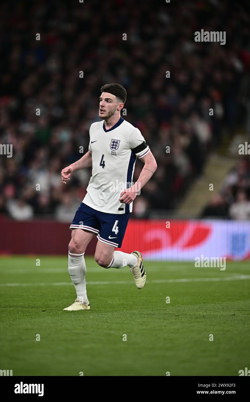 LONDON, ENGLAND - MARCH 23: Decland Rice of England in home kit, full ...