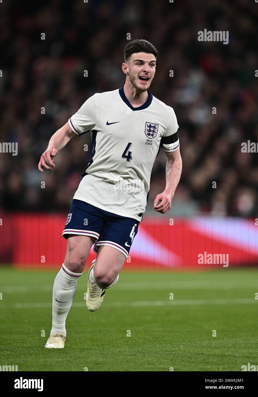 LONDON, ENGLAND - MARCH 23: Decland Rice of England in home kit, full ...