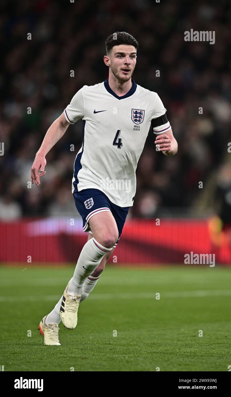 LONDON, ENGLAND - MARCH 23: Decland Rice of England in home kit, full ...