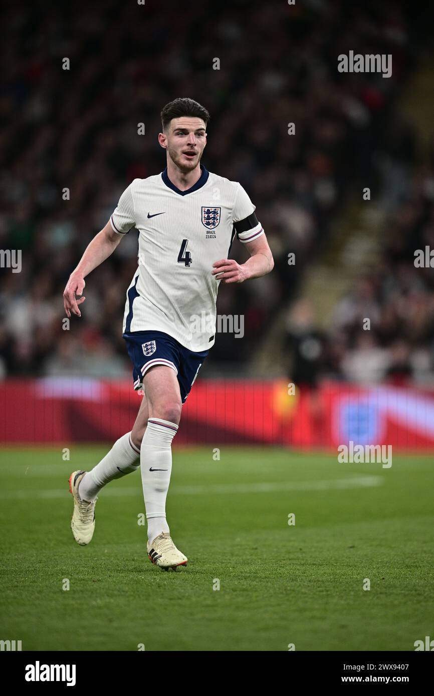 LONDON, ENGLAND - MARCH 23: Decland Rice of England in home kit, full ...