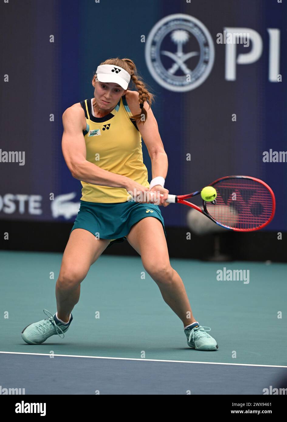 MIAMI GARDENS FL - MARCH 28: Victoria Azarenka Vs Elena Rybakina during ...