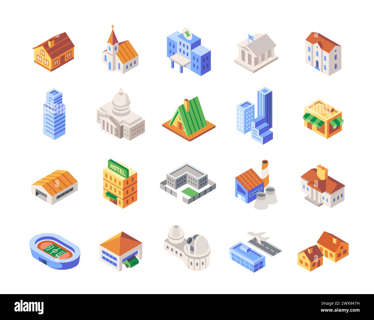 Vector Set of Building icons Stock Vector Image & Art - Alamy