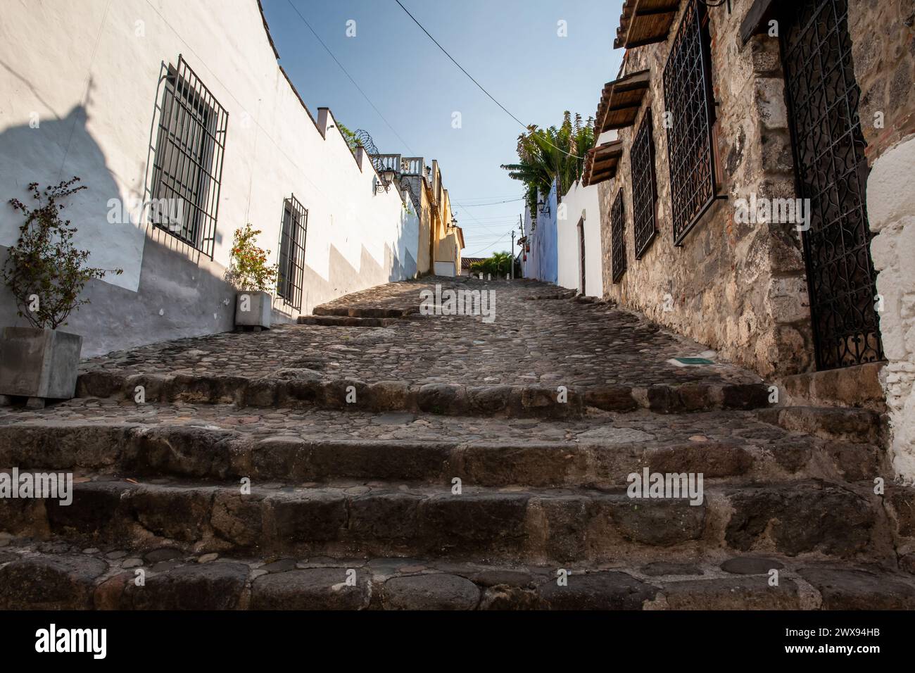 Beautiful antique streets of the Heritage Town of Honda located in the ...