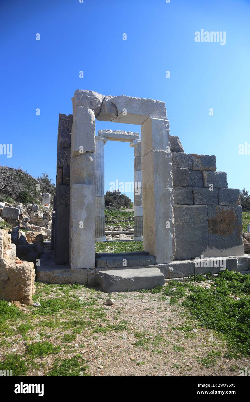 Ancient Ruins in the ancient city of Knidos. Landscape with ancient ruins. Mugla / Datca ...